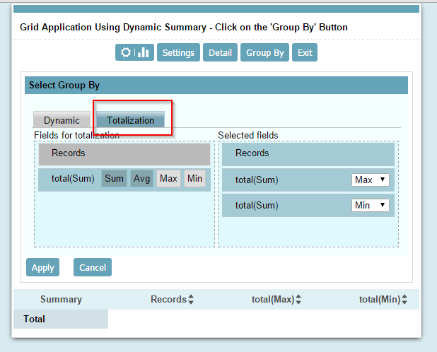 Grid Application Using Dynamic Summary Scriptcase Blog Development Web Design Sales And