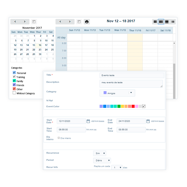Calendar - Features - Scriptcase