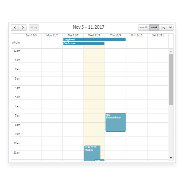 Calendar - Features - Scriptcase